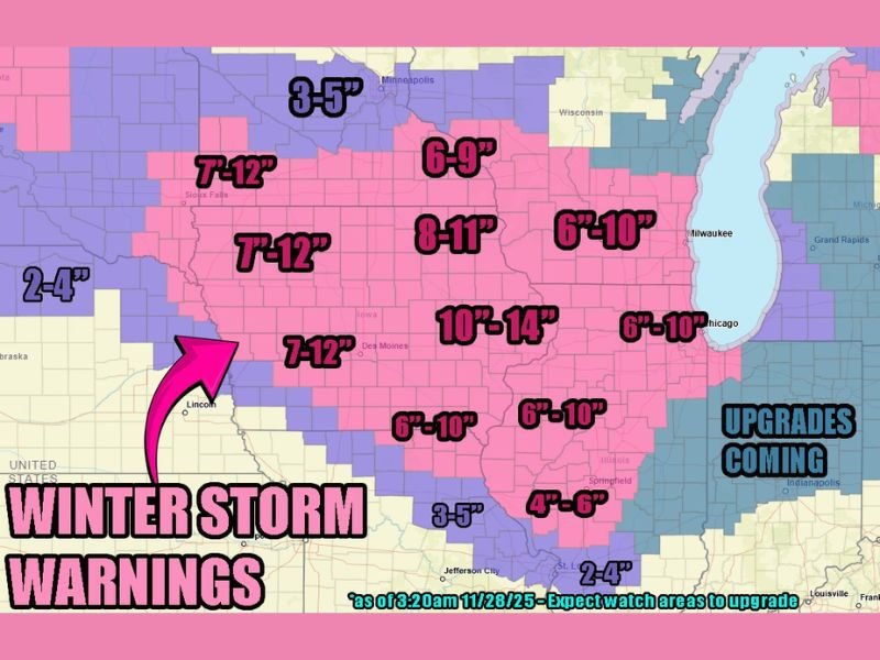 Major Winter Storm Warning Expands Across Wisconsin and Illinois With ...