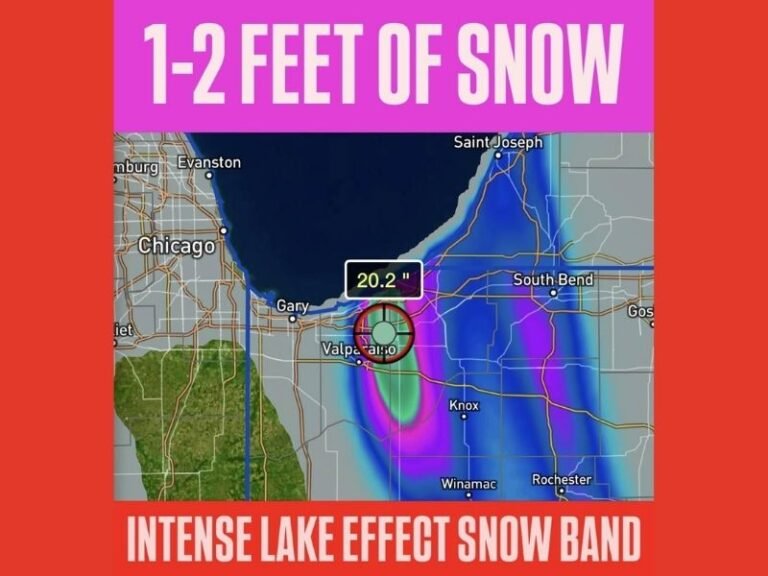 Intense Lake-Effect Snow Band Targets Northern Indiana With Potential ...