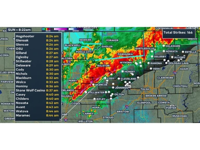 Line of Storms Moves East Across Oklahoma Threatening Stillwater ...